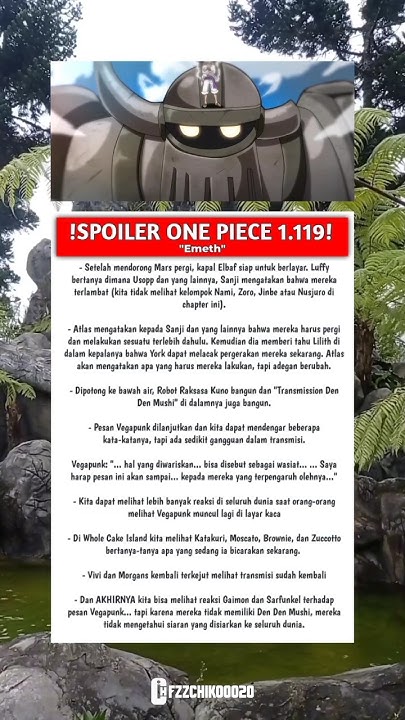 Robot Kuno mulai bangkit lagi | Spoiler One Piece Chapter 1.119 part3 - YouTube