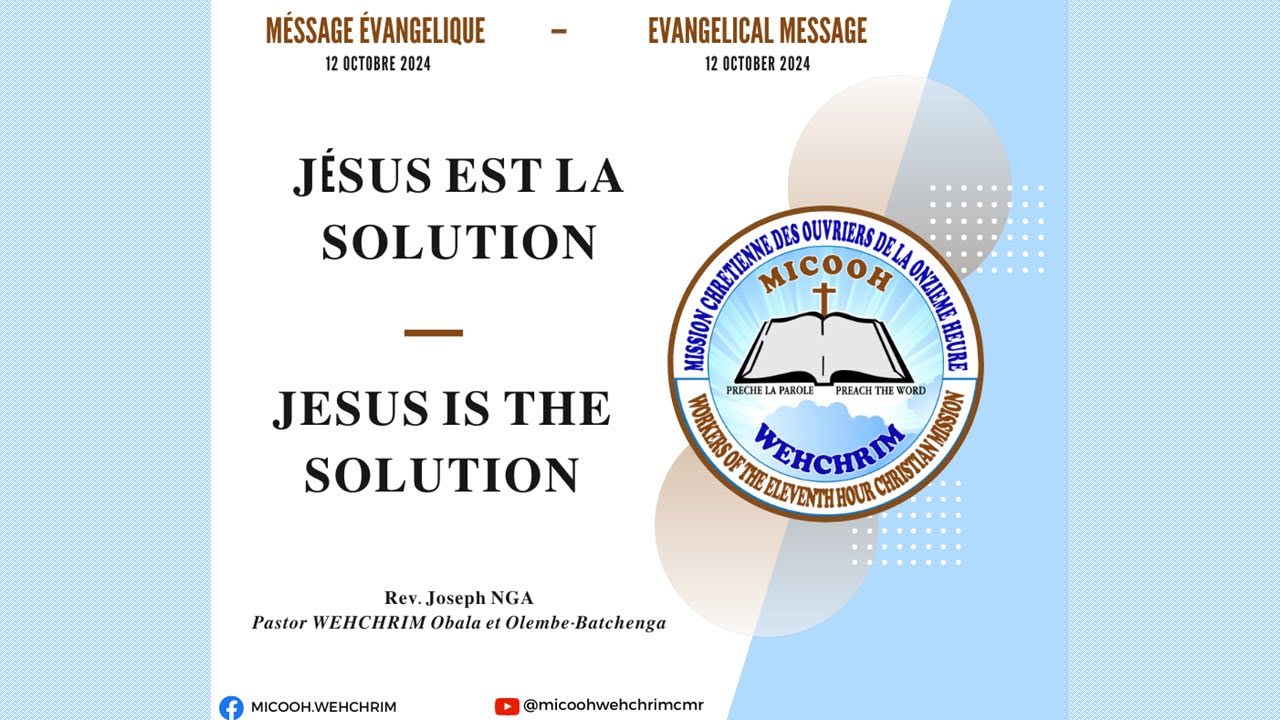 𝐉É𝐒𝐔𝐒 𝐄𝐒𝐓 𝐋𝐀 𝐒𝐎𝐋𝐔𝐓𝐈𝐎𝐍 / 𝐉𝐄𝐒𝐔𝐒 𝐈𝐒 𝐓𝐇𝐄 𝐒𝐎𝐋𝐔𝐓𝐈𝐎𝐍 || 𝐑é𝐯 𝐉𝐨𝐬𝐞𝐩𝐡 𝐍𝐆𝐀 - YouTube