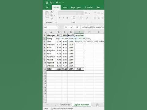 Using logical function (IF) in Excel to calculate incentives with practical example - YouTube