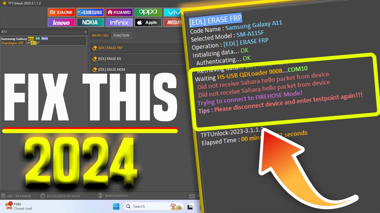 unlock tool firehose does not match this device | writing flash ...