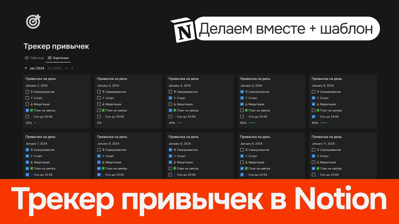 Трекер привычек в Notion + Шаблон бесплатно. Показываю как сделать ...