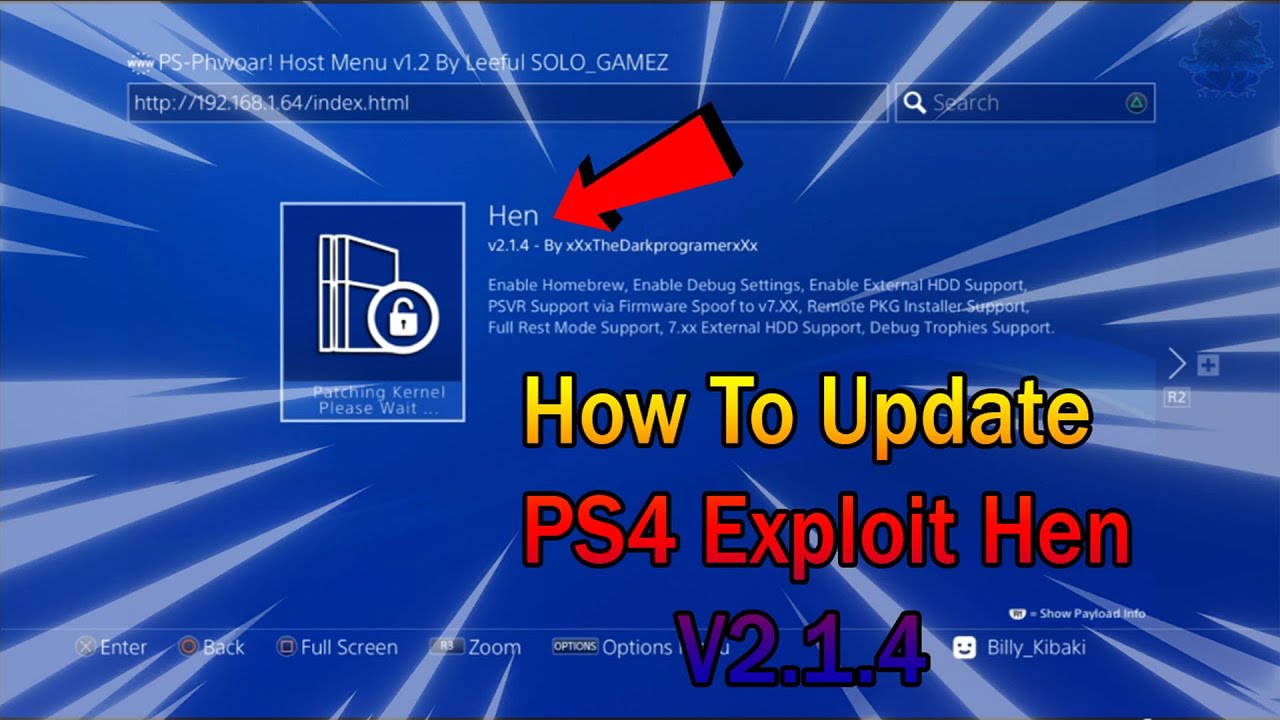 How To Update 5.05 PS4 Exploit Hen To V2.1.4 PC HOST 2020 - YouTube