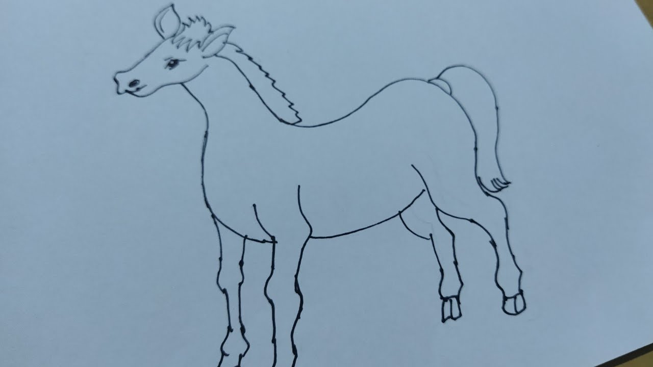 How to draw a horse | Very simple way to draw a horse | horse 🐴🐴 art ...