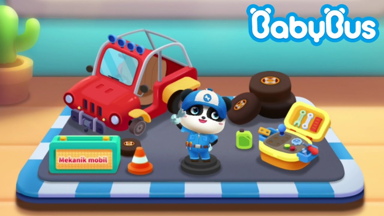 MEKANIK PANDA KIKI PERBAIKI MOBIL RUSAK | KARTUN ANAK-ANAK | BAYI ...