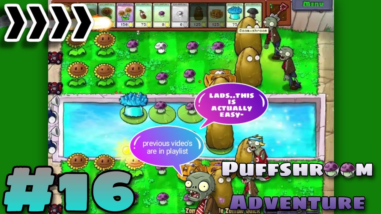 #16 Puffshroom Adventure Very Fast Zombies #pvz #smallcreator - YouTube