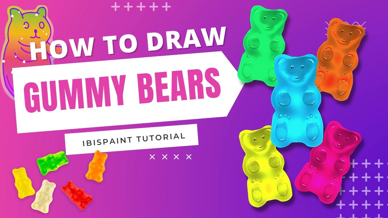 How to draw gummy bear easy step by step in ibispaint...[Android] - YouTube