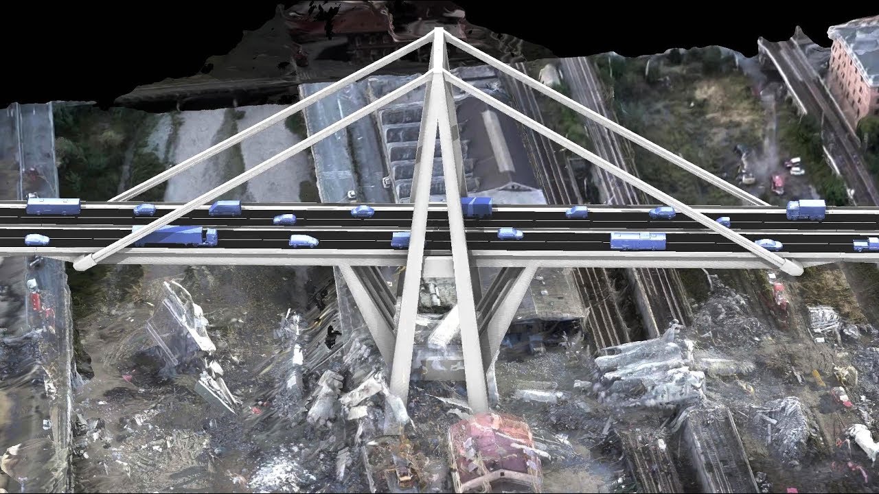 Morandi Bridge 3D Reconstruction of Debris & Time Lapse for Simulation ...