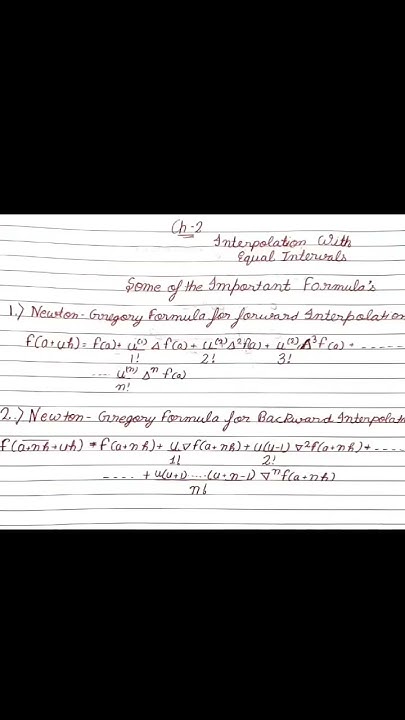 Numerical analysis ; chapter 2 ; formulas - YouTube
