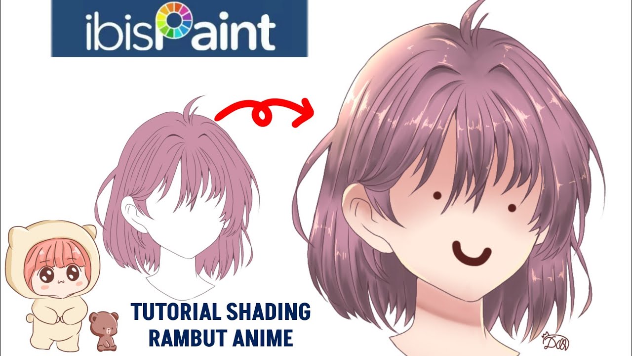 UNTUK PEMULA CARA SHADING RAMBUT ANIME DI IBIS PAINT X !! - YouTube