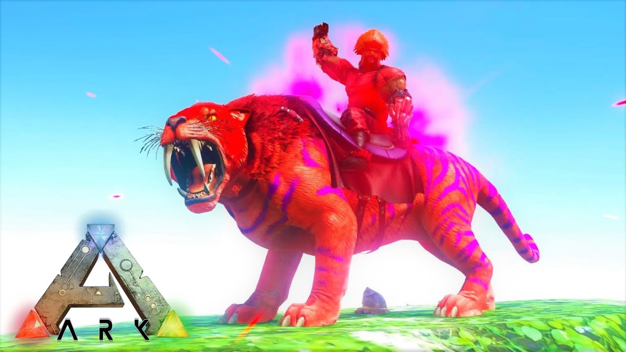 MY FIRST ALPHA TIGER & POISON ARGENTAVIS ! ARK CRYSTAL ISLES ARK ...