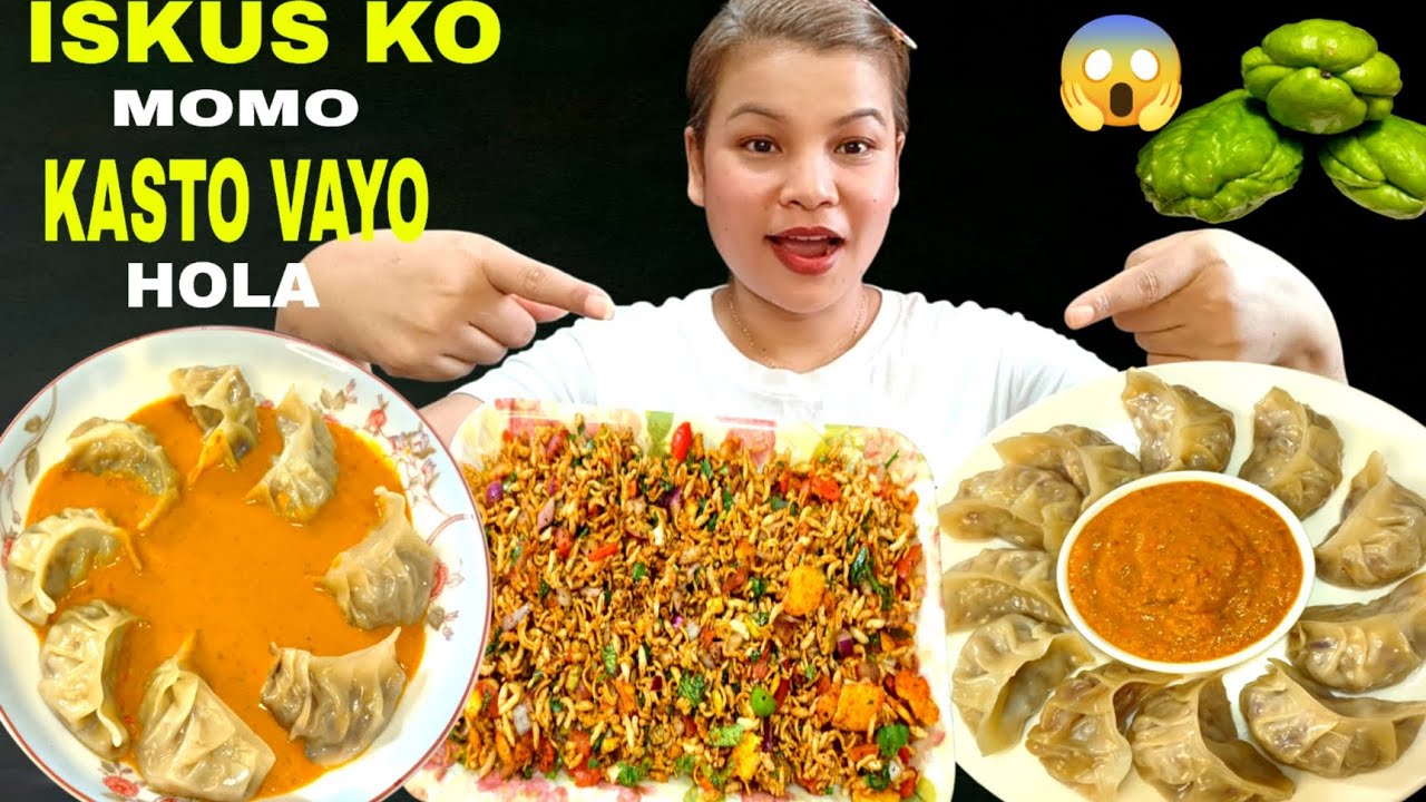 Cooking & Eating ISKUS ko Momo, With Spicy 🔥 Chatpate! @mukbang ...