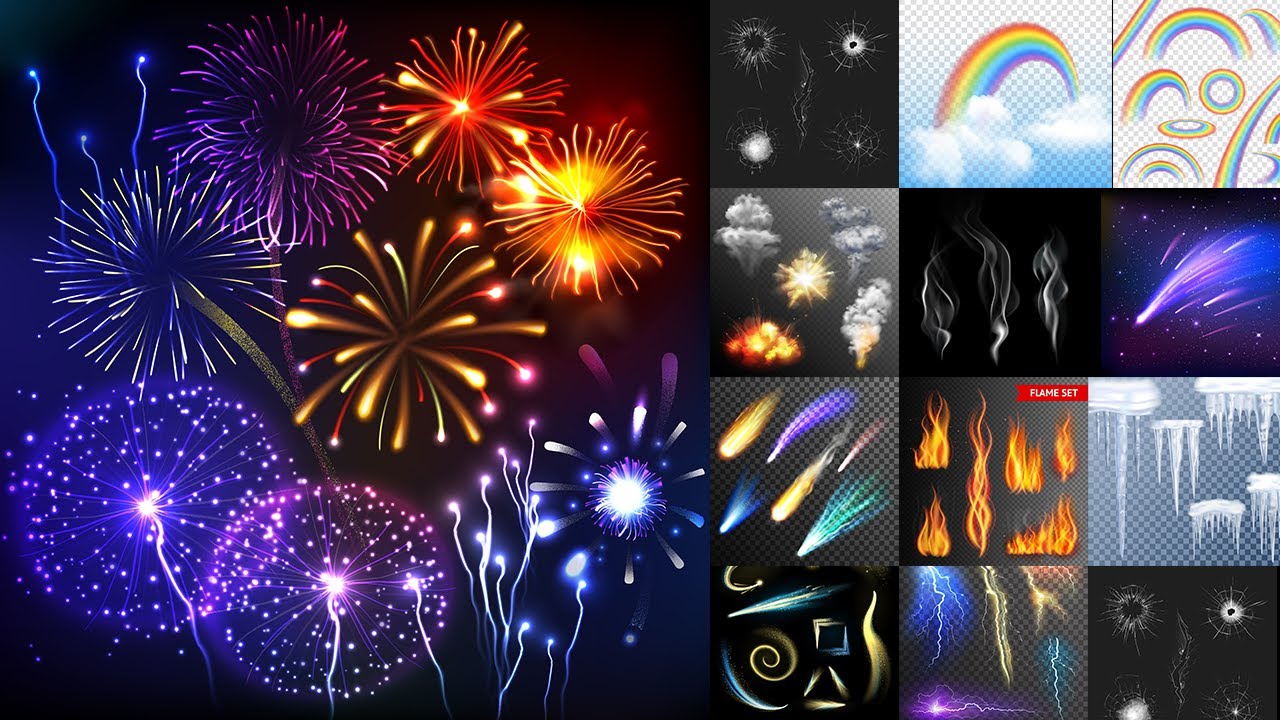 How To Design Graphic Effects Set Photoshop Tutorial - YouTube