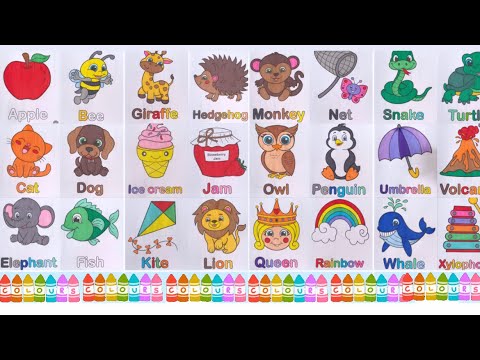 Kids colouring | Coloring ABC letters and pictures 🌌 | ABC Alphabet ...