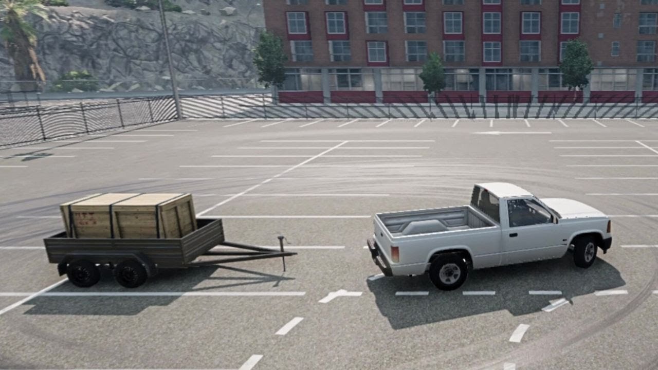 BeamNG Drive, Practice with small trailer - YouTube