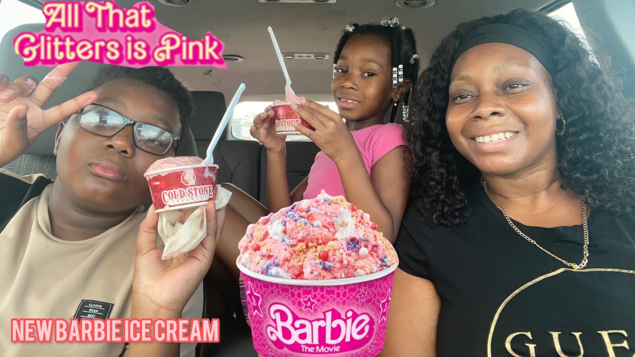 TRYING NEW BARBIE ICE CREAM FROM COLD STONE! - YouTube