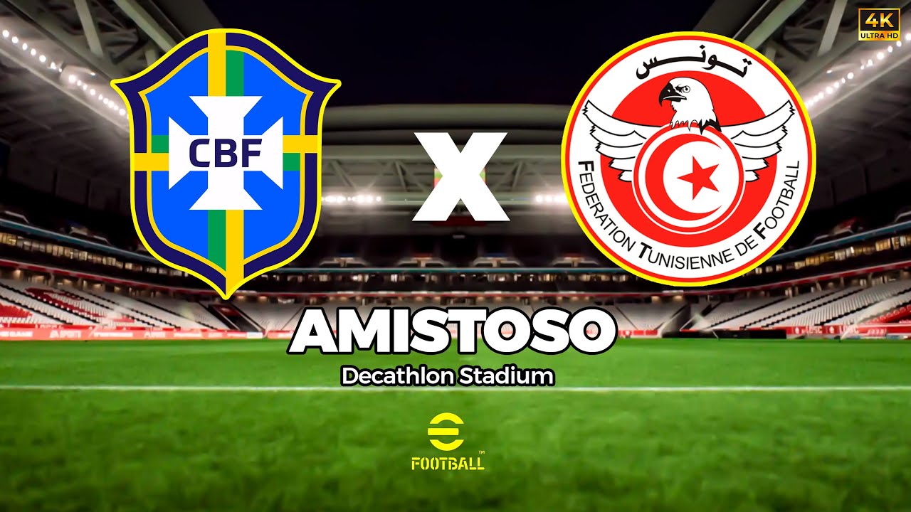 BRASIL x TUNÍSIA – Jogo Simulado no eFootball 2025 em 4K | Partida ...