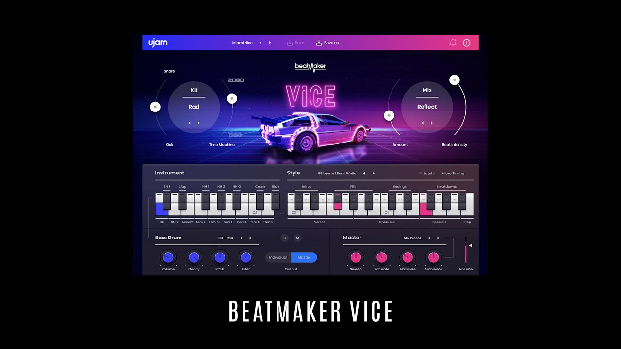 Beatmaker VICE • UJAM • 15 Selected Factory Presets • Synthwave VST ...