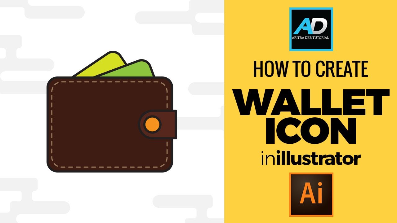How to Make Wallet Icon in illustrator | Icon Maker | Adobe Illustrator ...