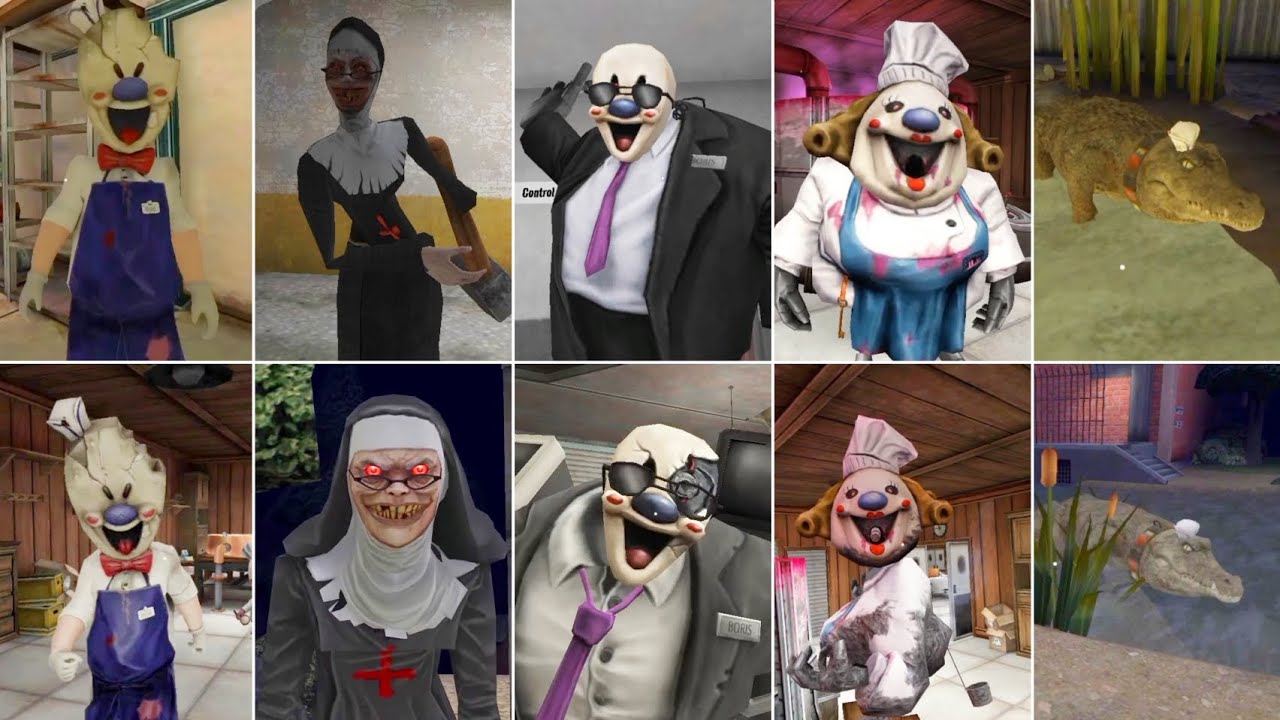 Ice Scream 8 All Enemies Old VS New Jumpscares - YouTube