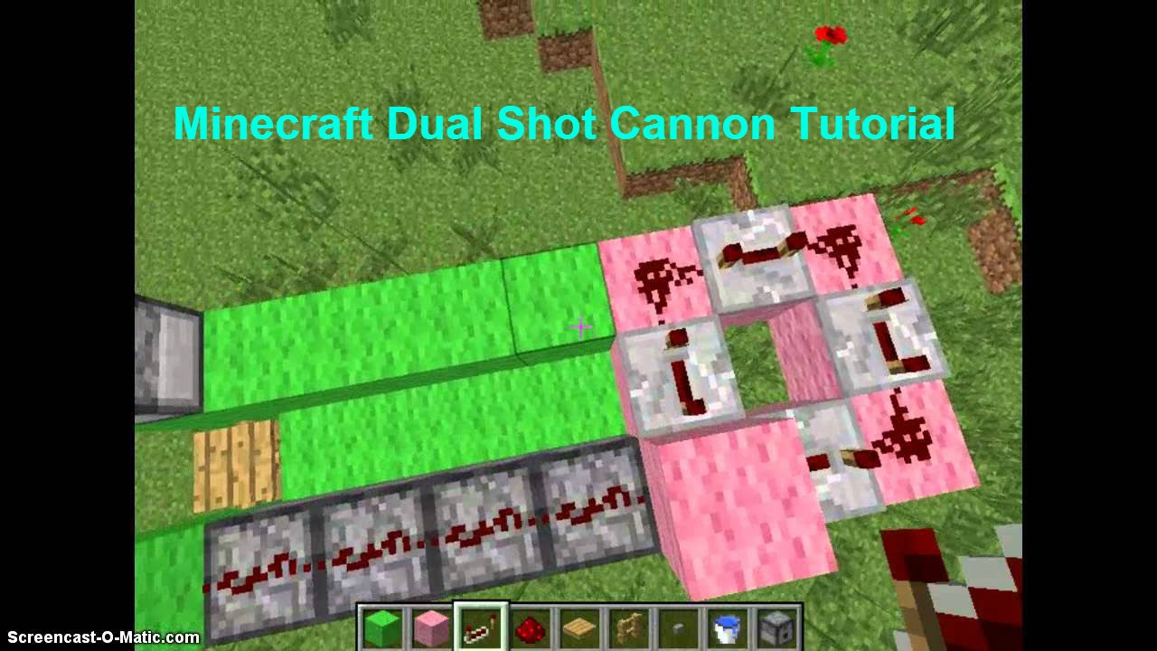 Minecraft Tutorial: Dual Shot Cannon - YouTube