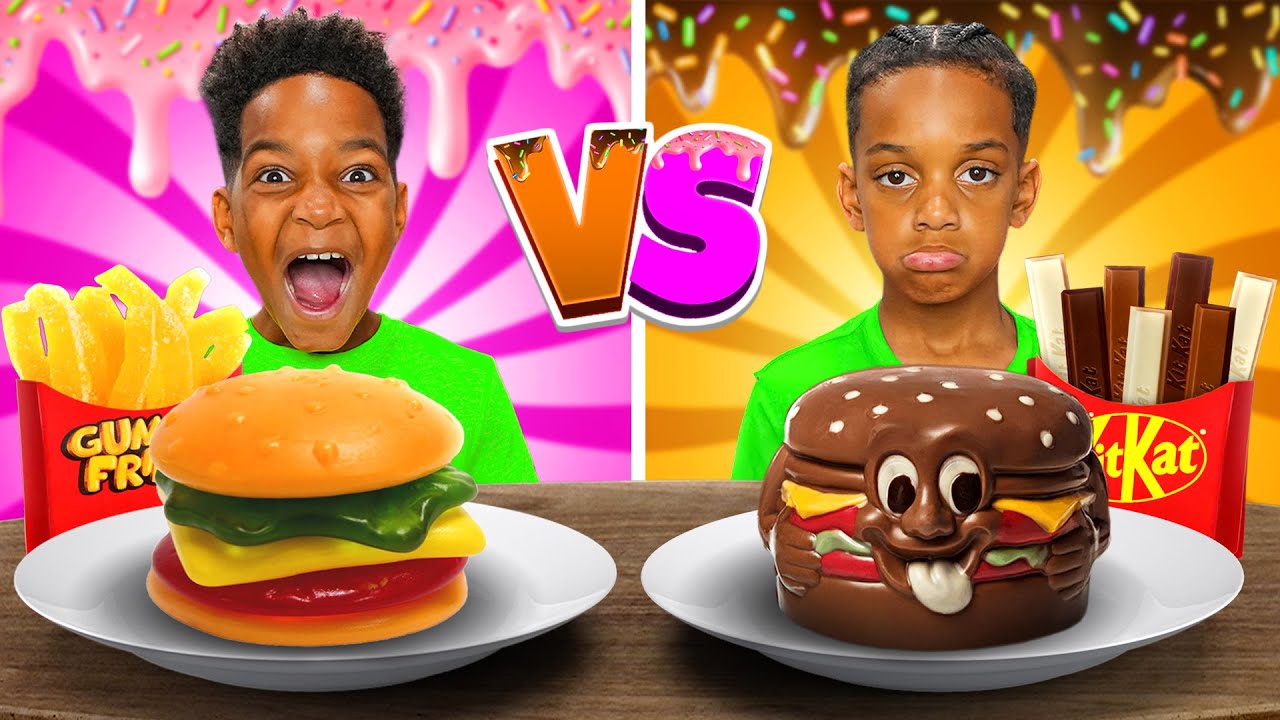 CHOCOLATE VS CANDY FOOD CHALLENGE - YouTube