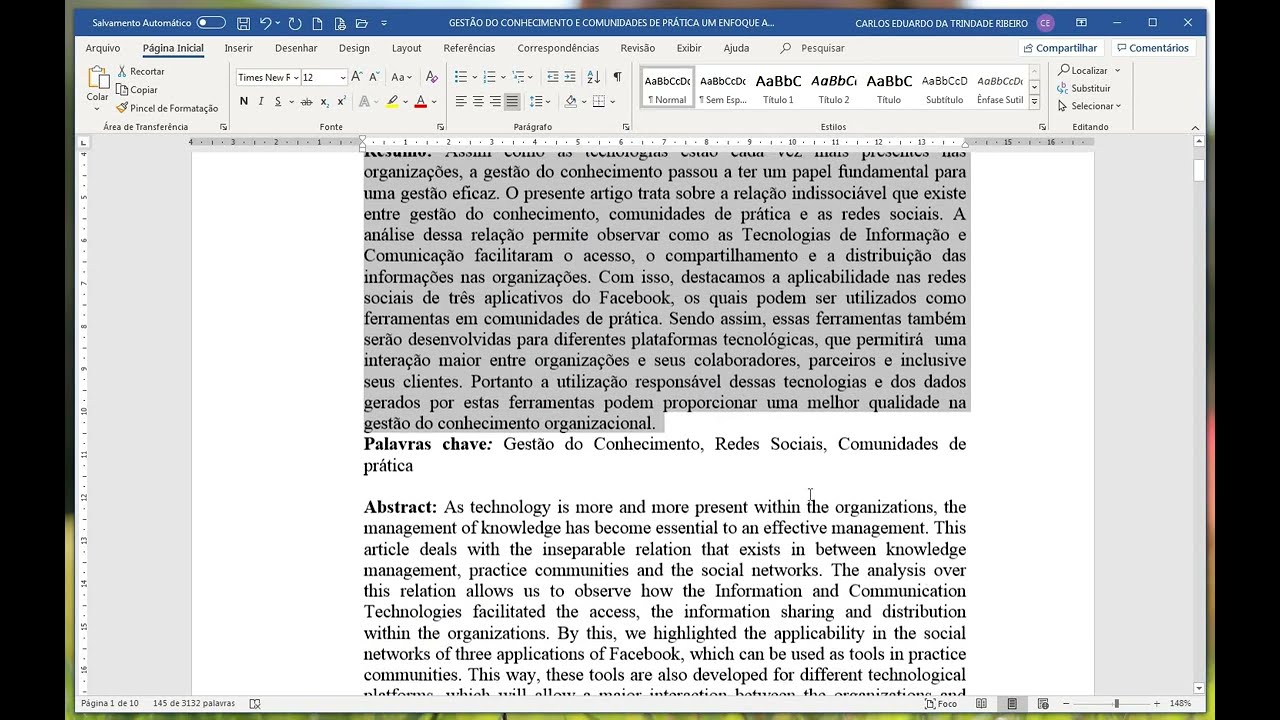 Aula 8 - Resumo para formatação - Trabalho no MS WORD - YouTube