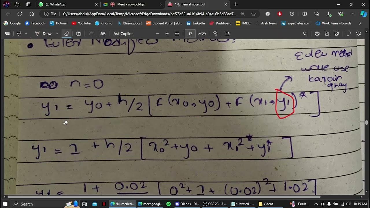 Numerical Methods | Euler | Euler Modified | RK (4th Order) Method - YouTube