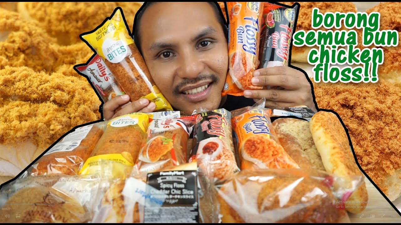 borong semua BUN CHICKEN FLOSS VIRAL! (mukbang malaysia) MIGHTY WHITE ...