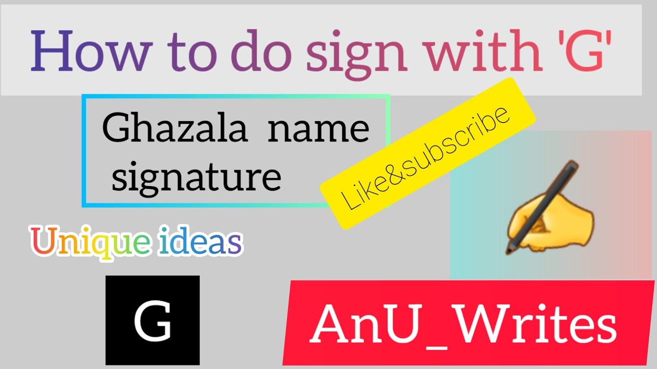 How to do sign with G | ghazala name signature | creativesignatures ...