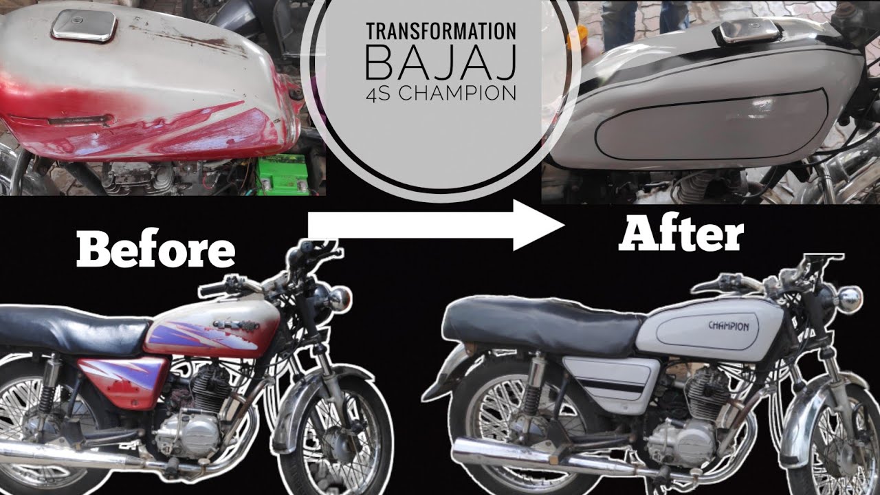 Bajaj 4s Champion Full body Wrapping Nardo Grey | Old Bike Full ...