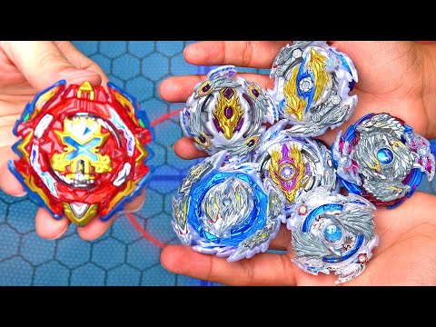 NEW XIPHOID XCALIBUR vs ALL LONGINUS BEYS | Beyblade Burst Evolution Battle