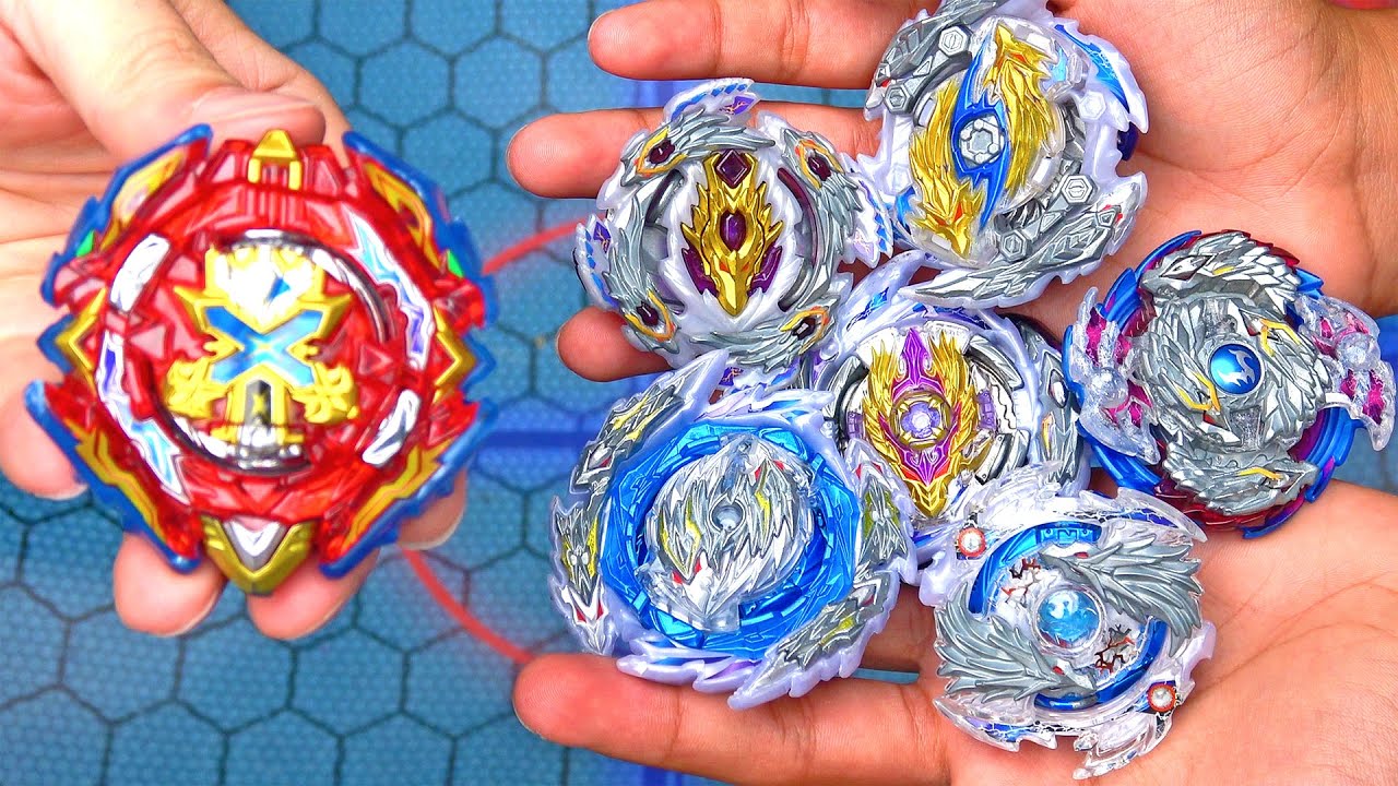 NEW XIPHOID XCALIBUR vs ALL LONGINUS BEYS | Beyblade Burst Evolution ...