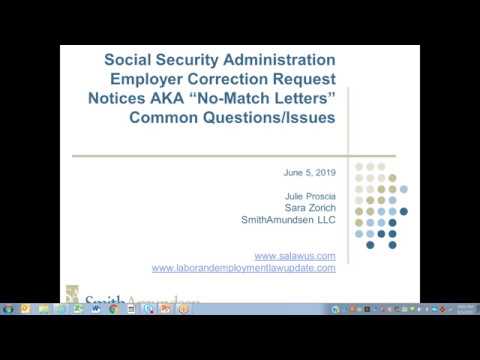 Webinar: Responding to Social Security No-Match Letters - YouTube
