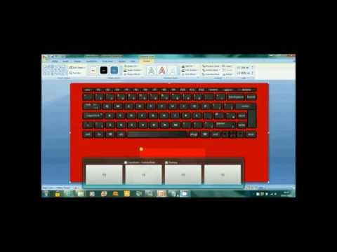 Make a PowerPoint 2007 computer keyboard and touchpad - YouTube