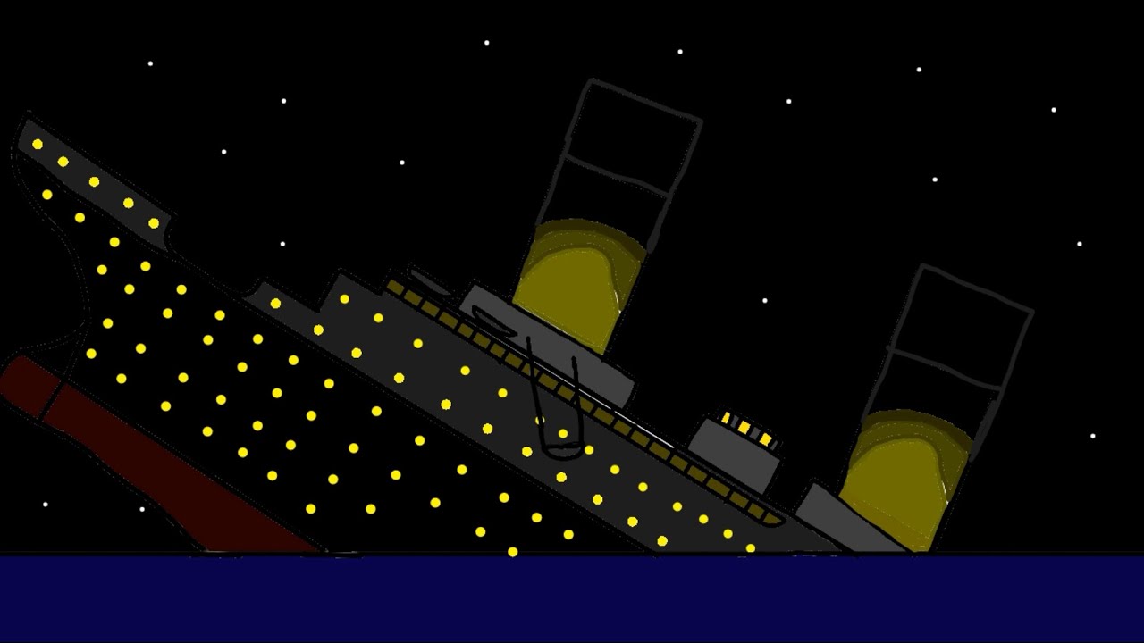 Titanic realistic lights, break up, and final plunge - YouTube