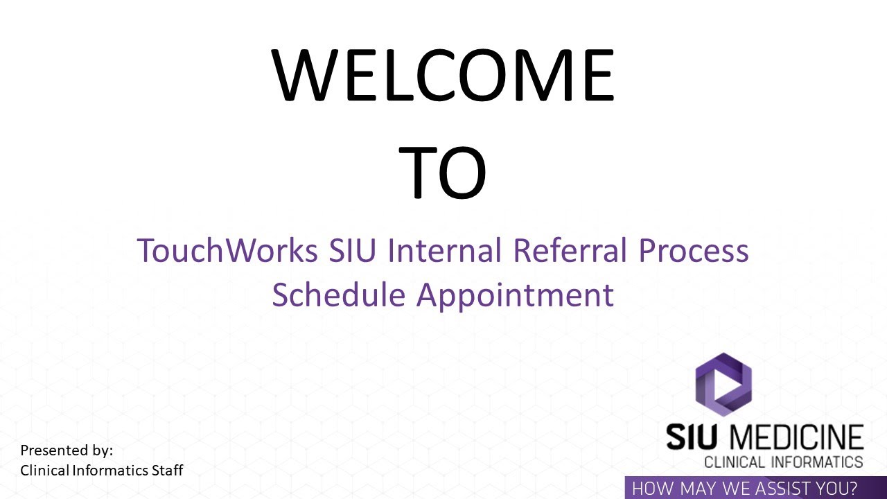 Internal Referral Process Schedule Appointment - YouTube