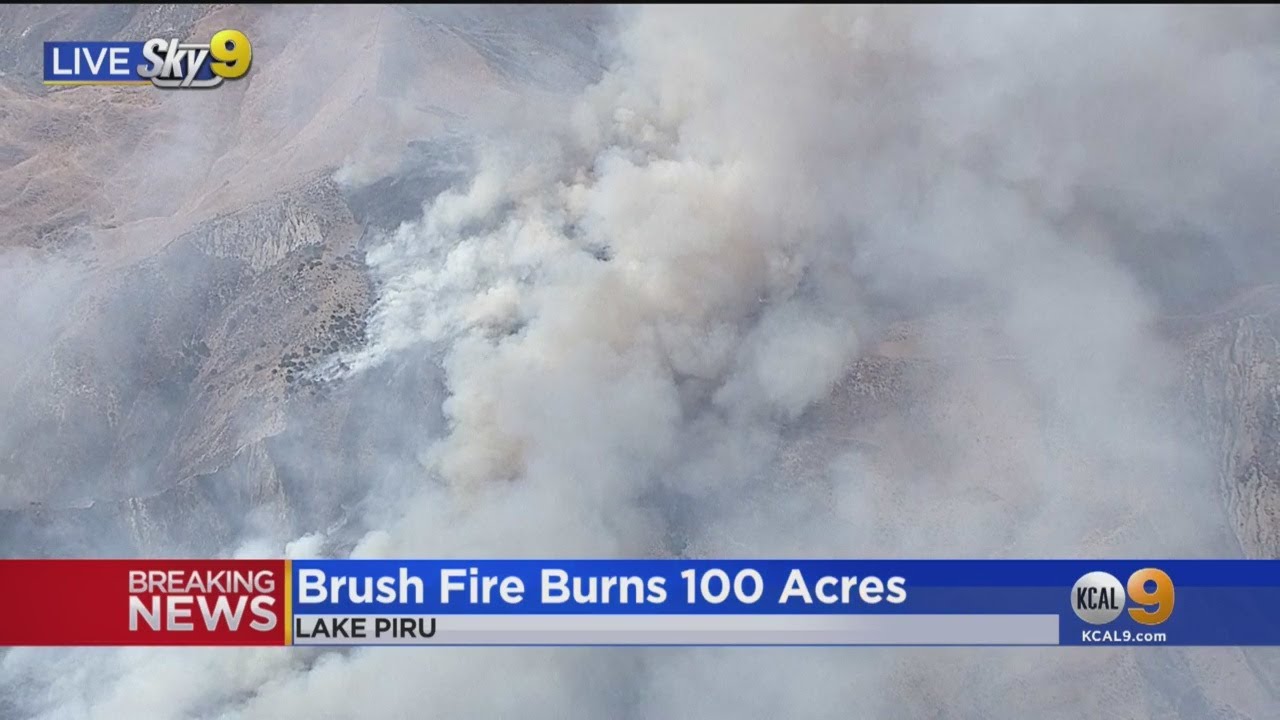 Ventura County Fire Crews Battle Blaze Near Lake Piru - YouTube