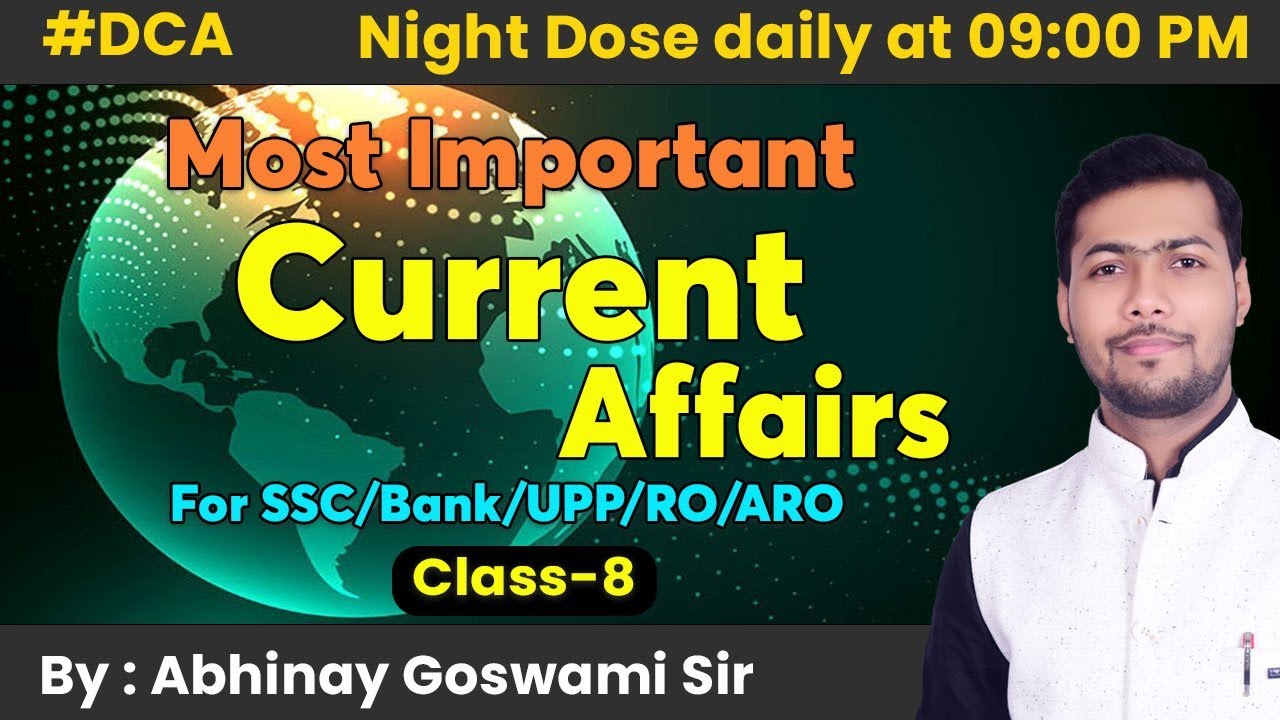 20 January 2024 Current Affairs | Daily Current Affairs (Class - 8) | by Abhinay Goswami Sir # ...