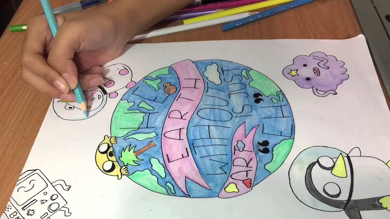time lapse: the earth without art is just eh ( colouring in with water ...