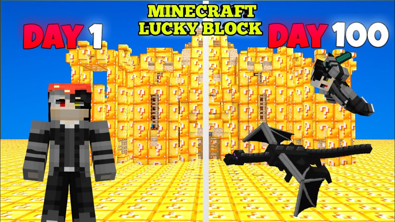100 Days IN LUCKY BLOCK SUPERFLAT World in Minecraft 😨 - YouTube