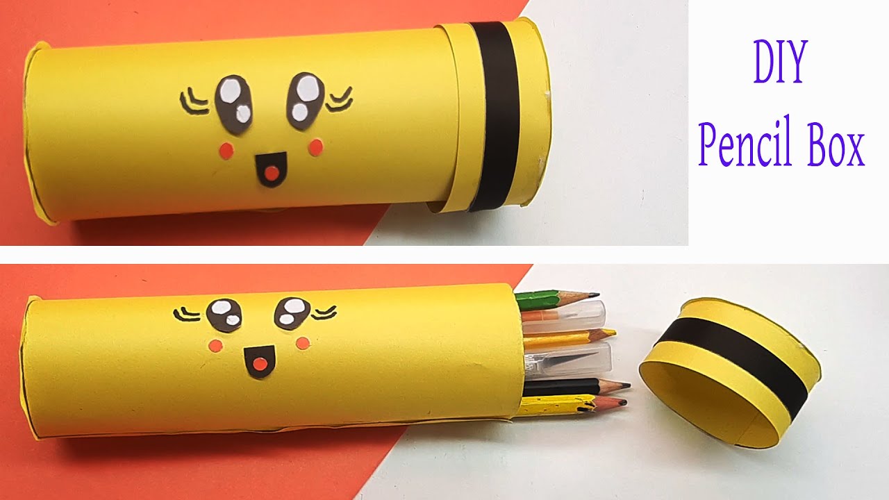 How to make a paper pencil box | DIY paper pencil box idea /Easy ...
