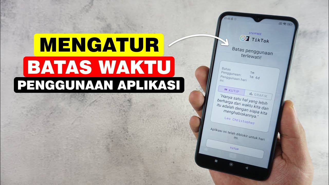 Cara Membatasi Waktu Penggunaan Aplikasi Di HP Android Per Hari - YouTube