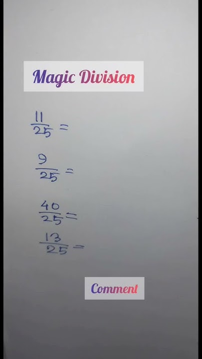 Magic Division #division trick #magic math trick #math #viral # ...