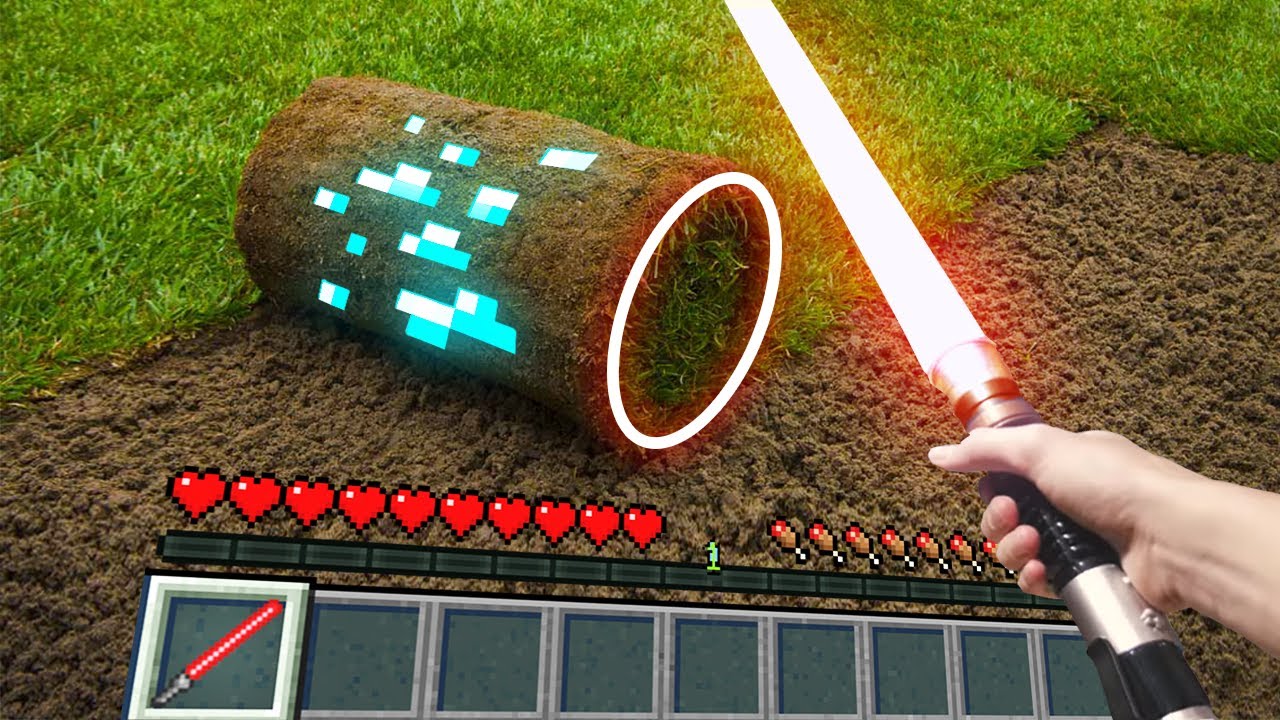Minecraft in Real Life POV / LASER SWORD in Realistic Minecraft EN LA ...
