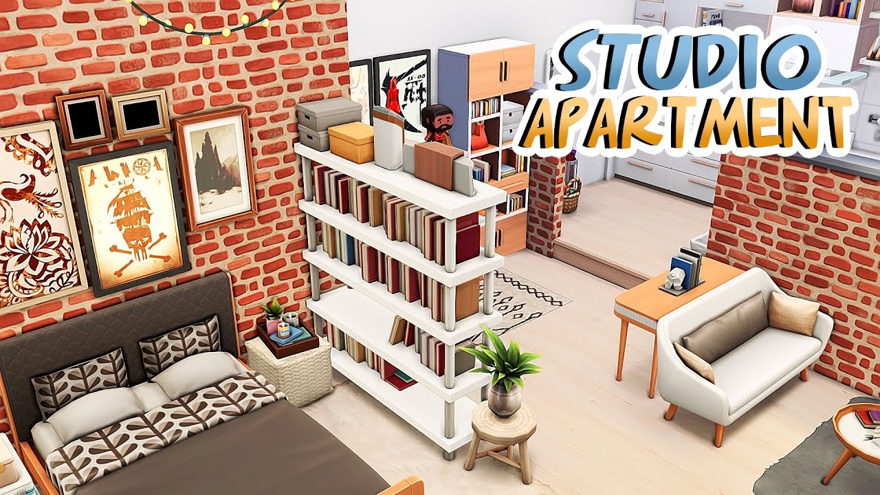 STUDIO APARTMENT 📚🖤 | The Sims 4: Apartment Renovation Speed Build ...