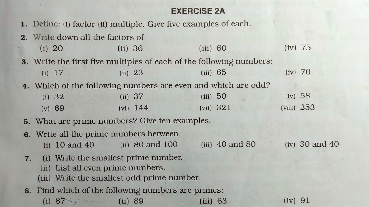 RS Aggarwal math class 6 exercise 2A ।। Class 6 exercise 2A RS Aggarwal ...