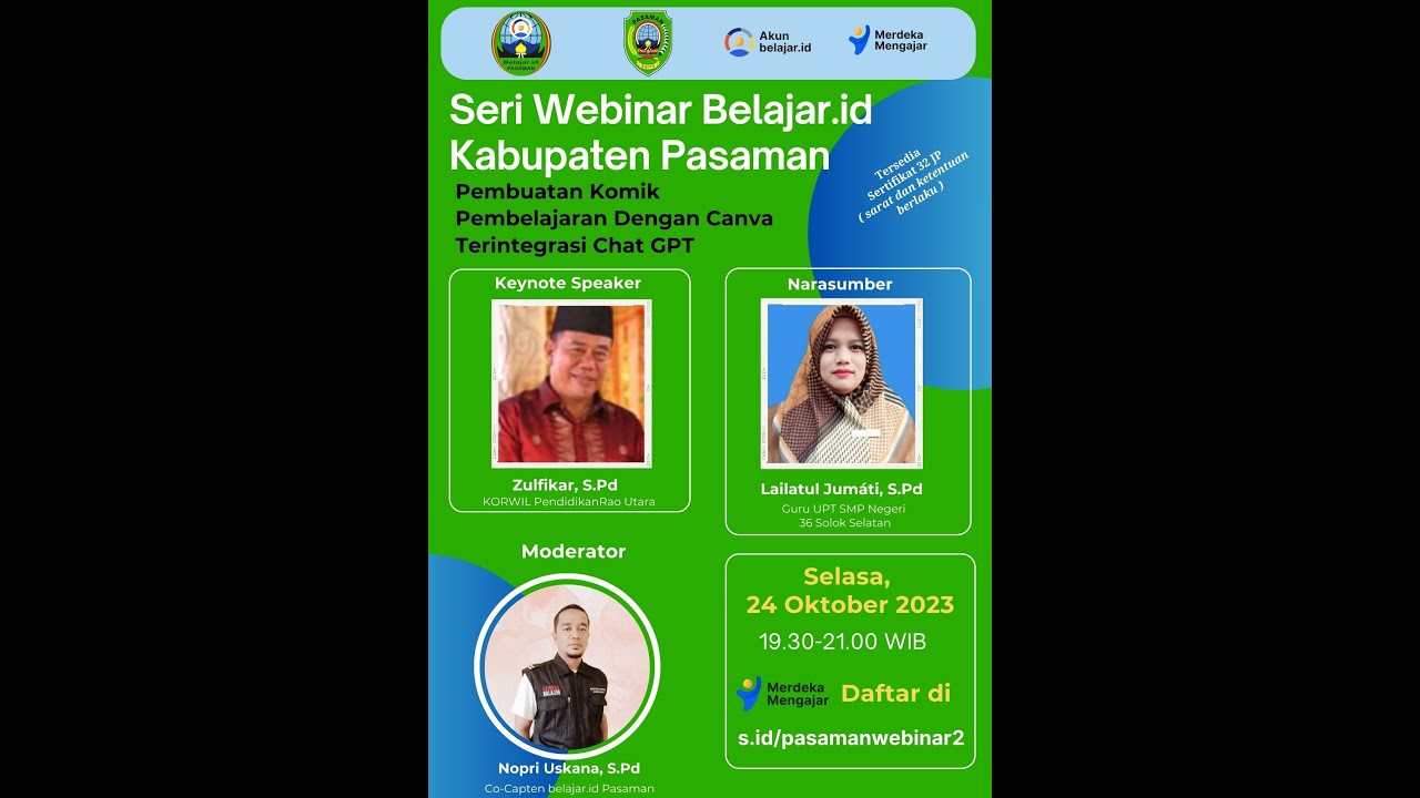 Seri Webinar 2 Komunitas Belajar.id Pasaman : Membuat Komik ...