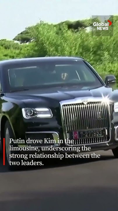 Putin takes Kim Jong Un for luxury ride after gifting him Russian-built limousine - YouTube