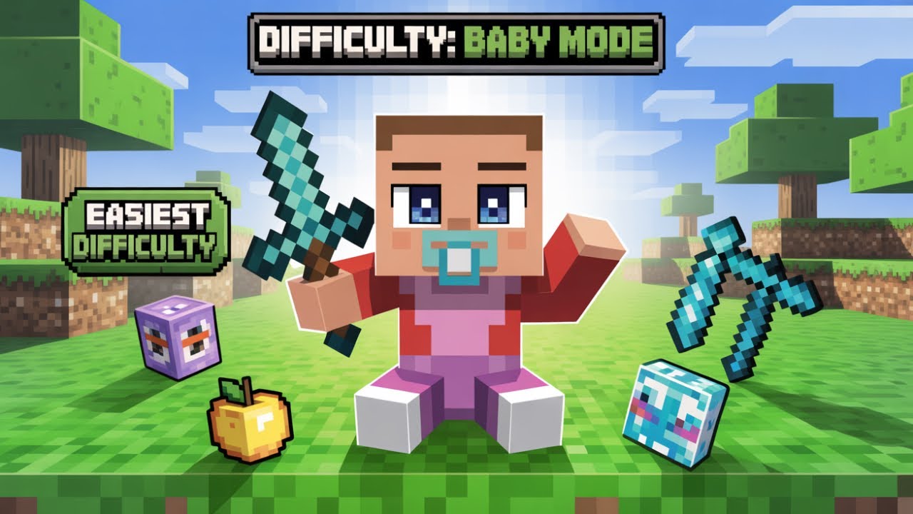 MINECRAFT | BUT ! Difficulty: Baby Mode 🐣. - YouTube