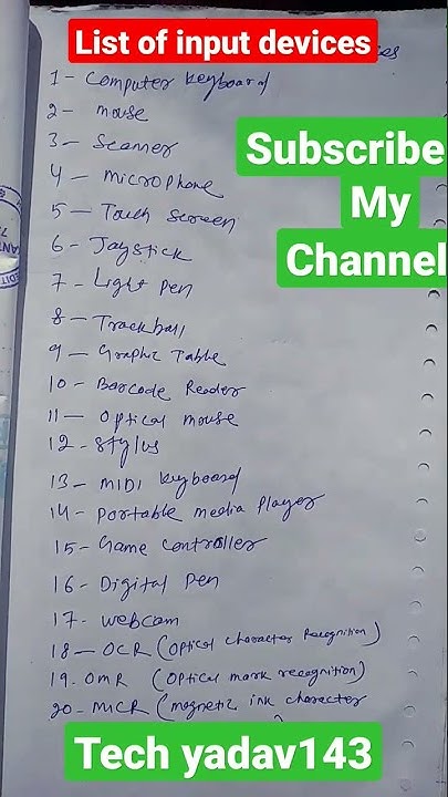 list of input devices of computer - YouTube